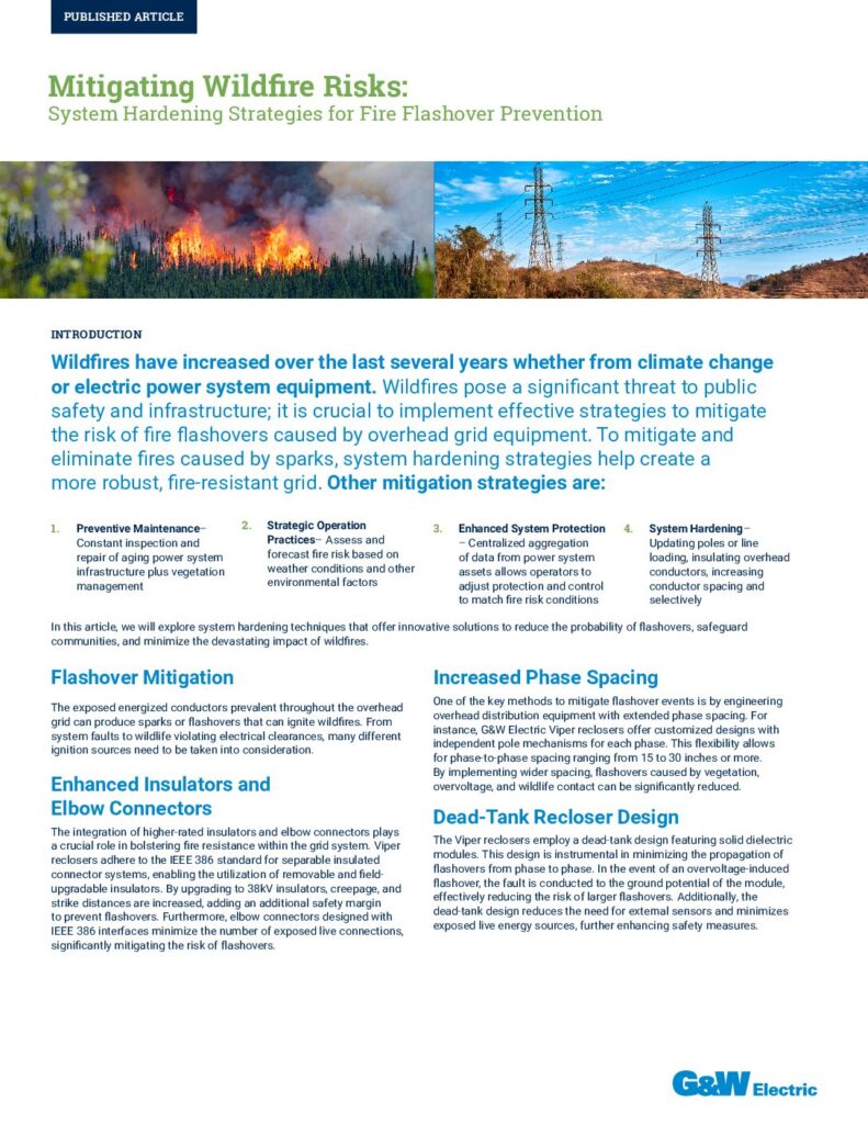 Grid Hardening for Wildfire Prevention | G&W Electric